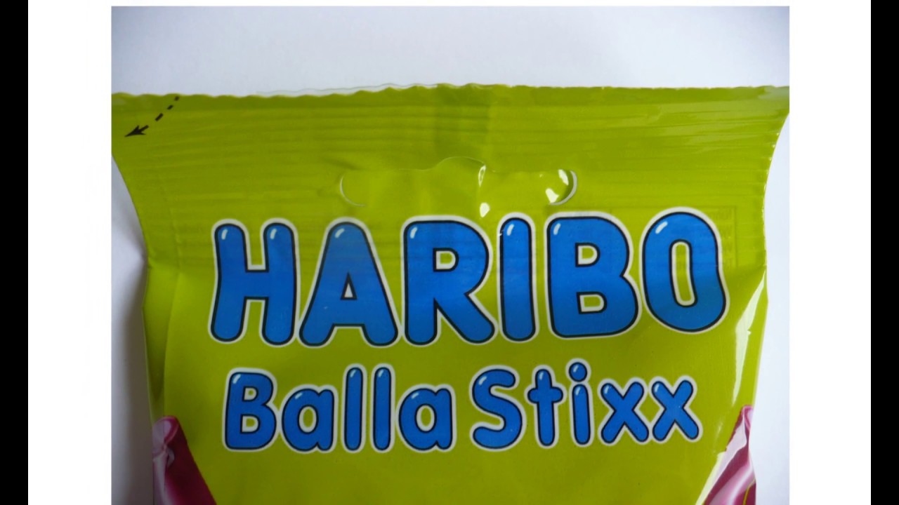 HARIBO BALLA STIXX, GERMANY: CHERRY FLAVOUR LONG GUMMIES - YouTube