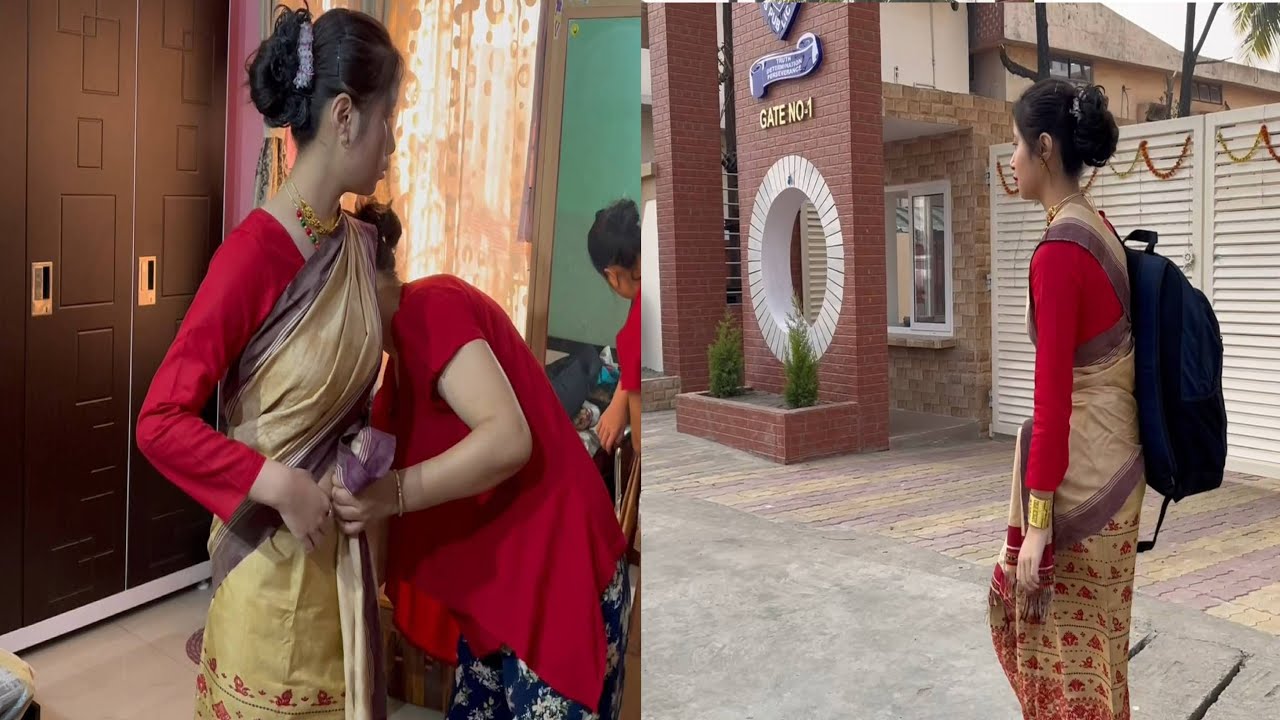 Wearing my bihu dress for celebrating Bihu festival - Assamese New Year ...