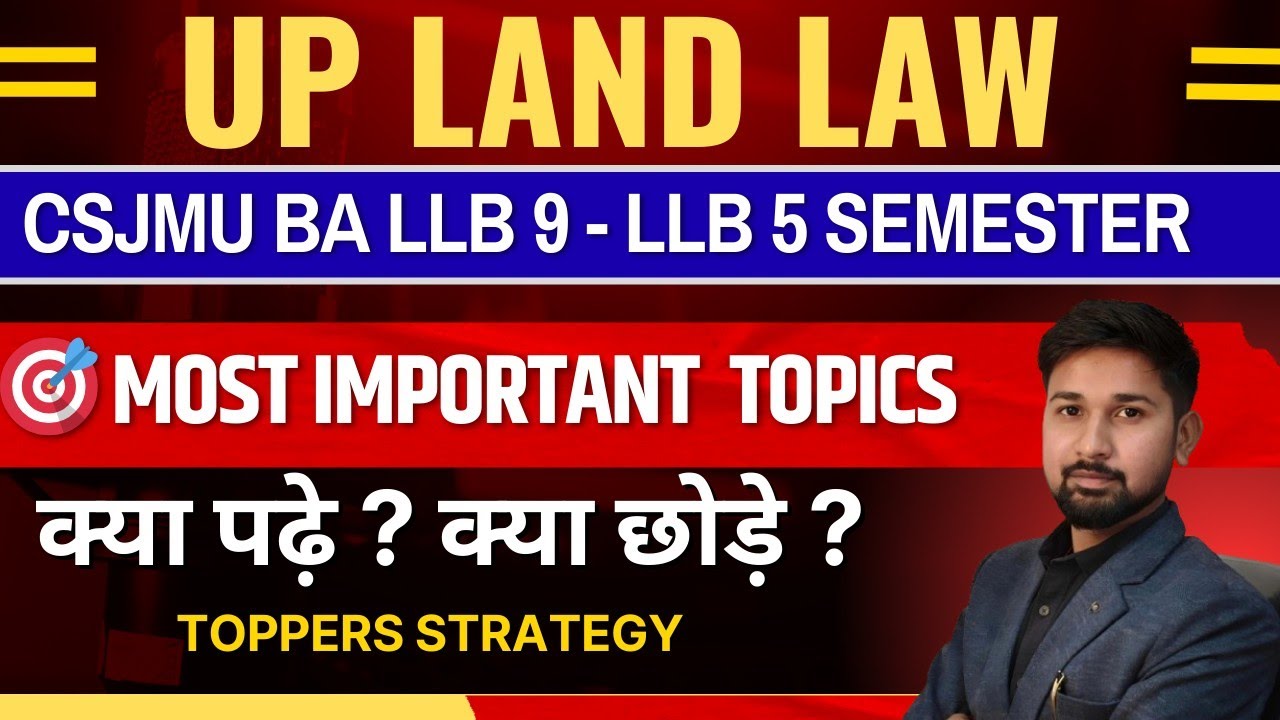 UP LAND LAW - UP REVENUE CODE 2006 : Most Important Topics For CSJMU ...