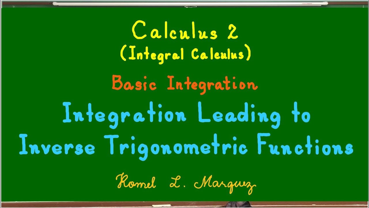 Integration Leading to Inverse Trigonometric Functions-Online CLass ...