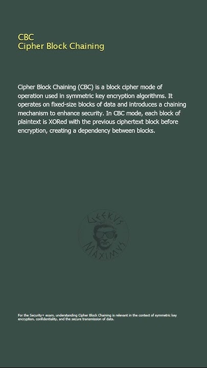 CBC - Cipher Block Chaining - Security+ - YouTube