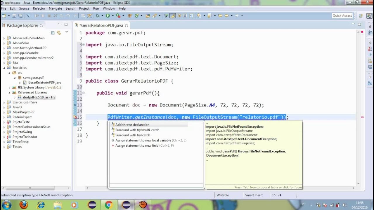 Gerando PDF em java com a api itext - YouTube