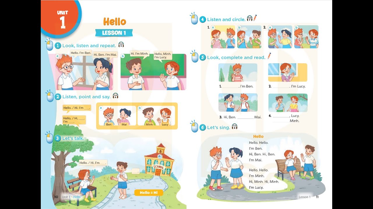 Tiếng Anh 3 Global Success - Unit 1: Hello (Lesson 1) - YouTube