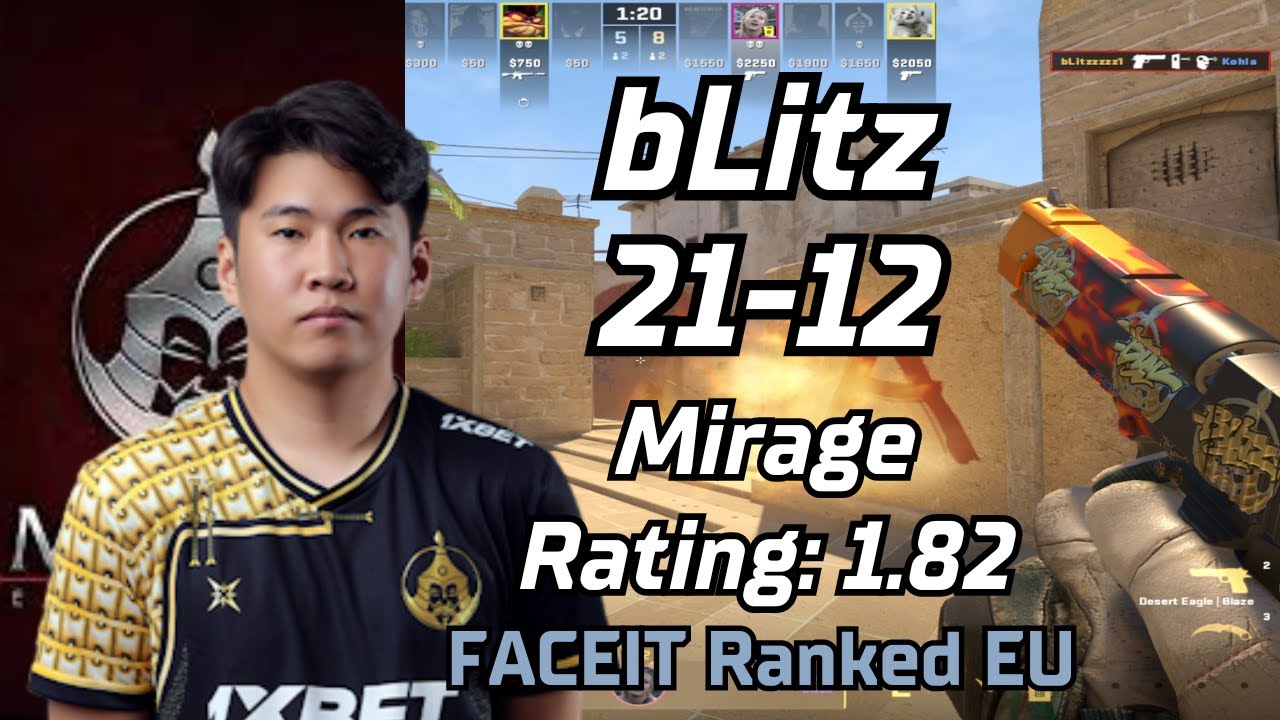 bLitz(21-12) rt:1.82 (mirage) | FACEIT Ranked EU | May 7, 2024 #cs2 # ...