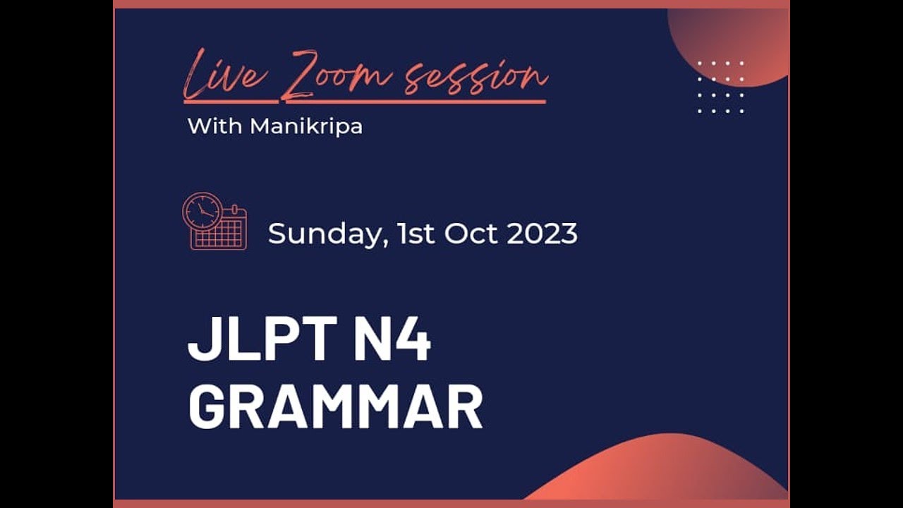 JLPT N4 Question Paper Solving (Grammar section) - Live Zoom Session ...