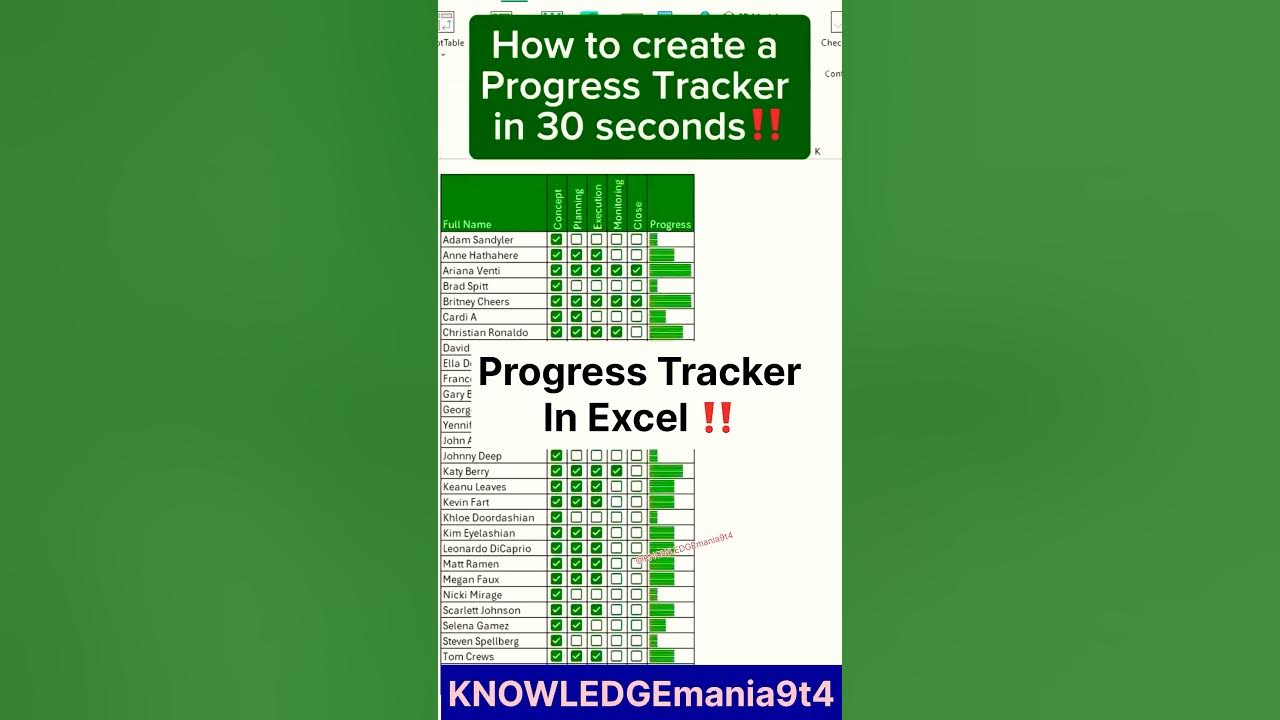 How to Create a Progress Tracker ‼️ #shorts #excel #exceltips #computer - YouTube