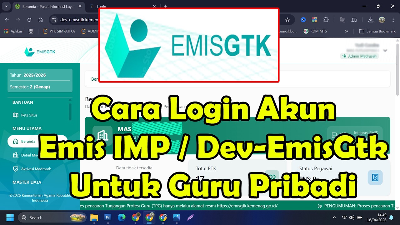 Cara Login Akun Emis IMP Untuk Guru Pribadi || Dev-EmisGTK || Emis Baru ...