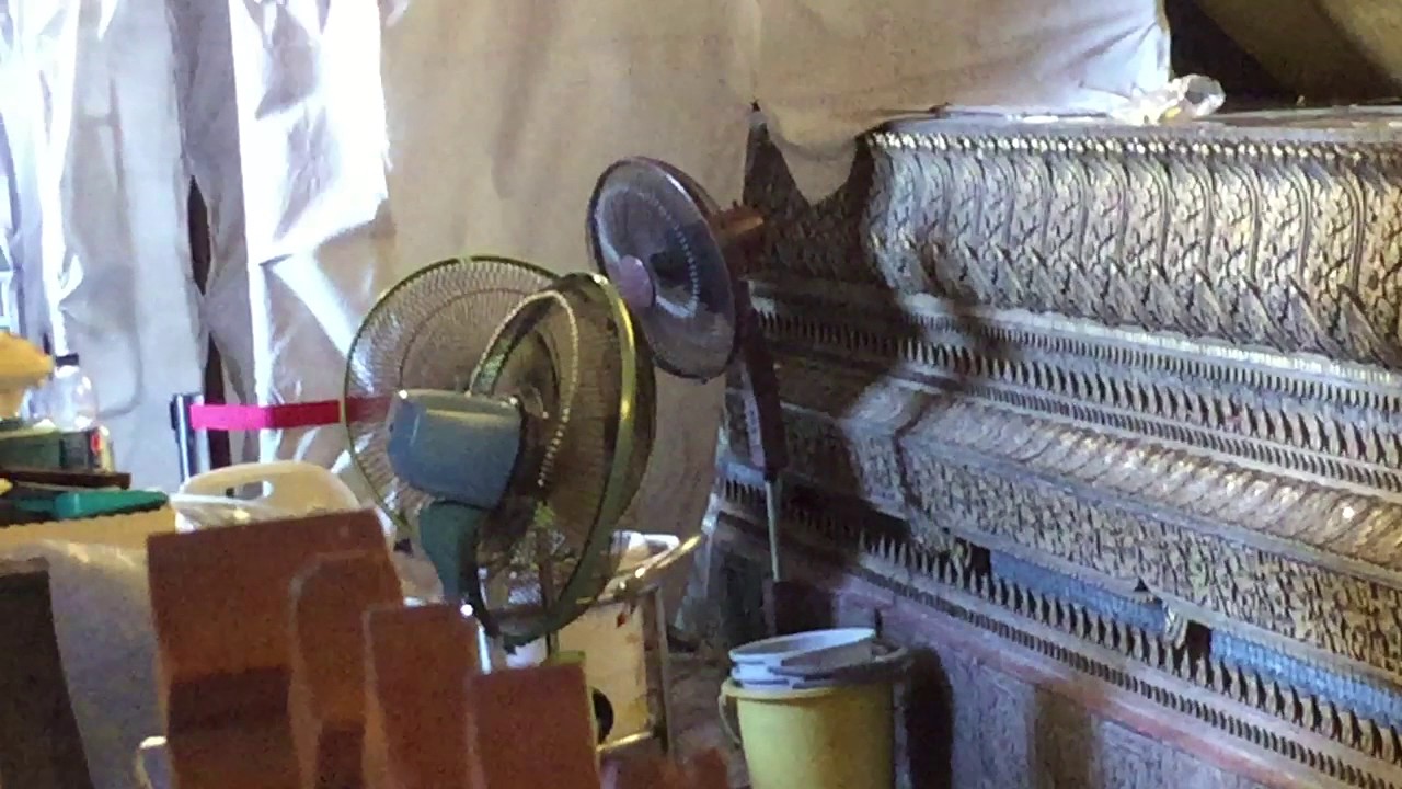 Vintage pedestal (stand) fan in a temple - YouTube