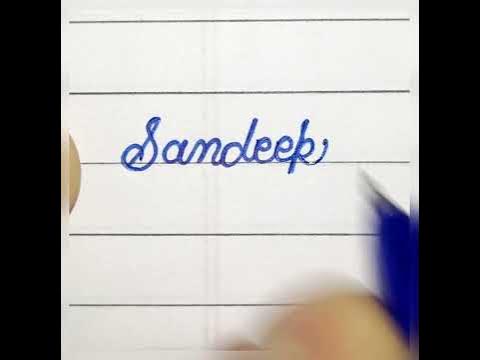 How to write"Sandeep"beautiful name in cursive writing/cursive writing practice for beginners# ...