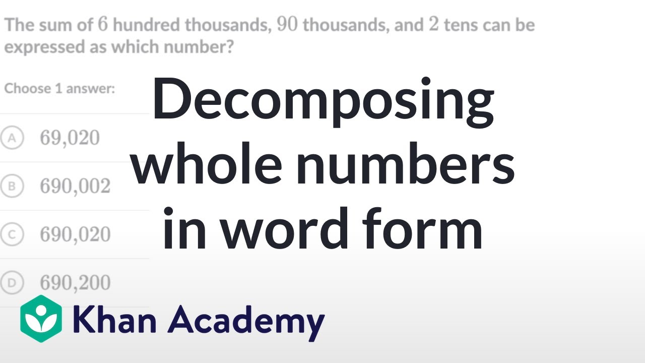 Decomposing whole numbers in word form | 3rd grade math (TX TEKS ...