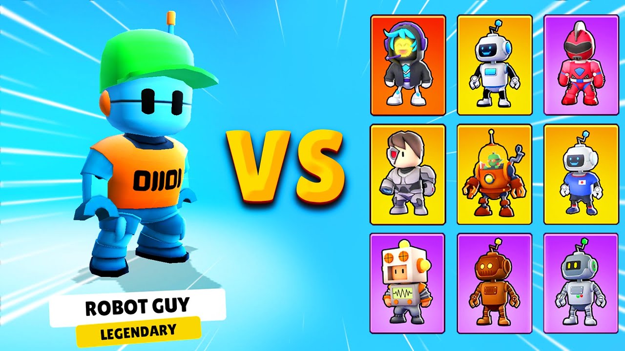 ROBOT GUY vs ALL ROBO SKINS 0.48 🔥 Stumble Guys Tournament - YouTube