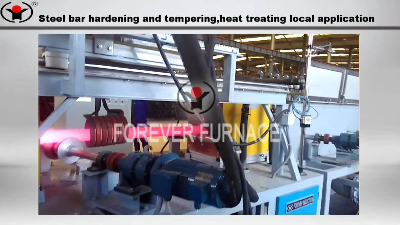 Steel bar hardening and tempering,heat treating line - YouTube