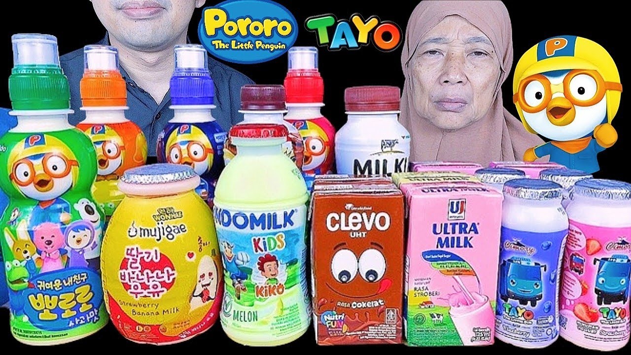 Mukbang ASMR || SUSU KOTAK vs SUSU BOTOL || Pororo || Cimory Tayo ...
