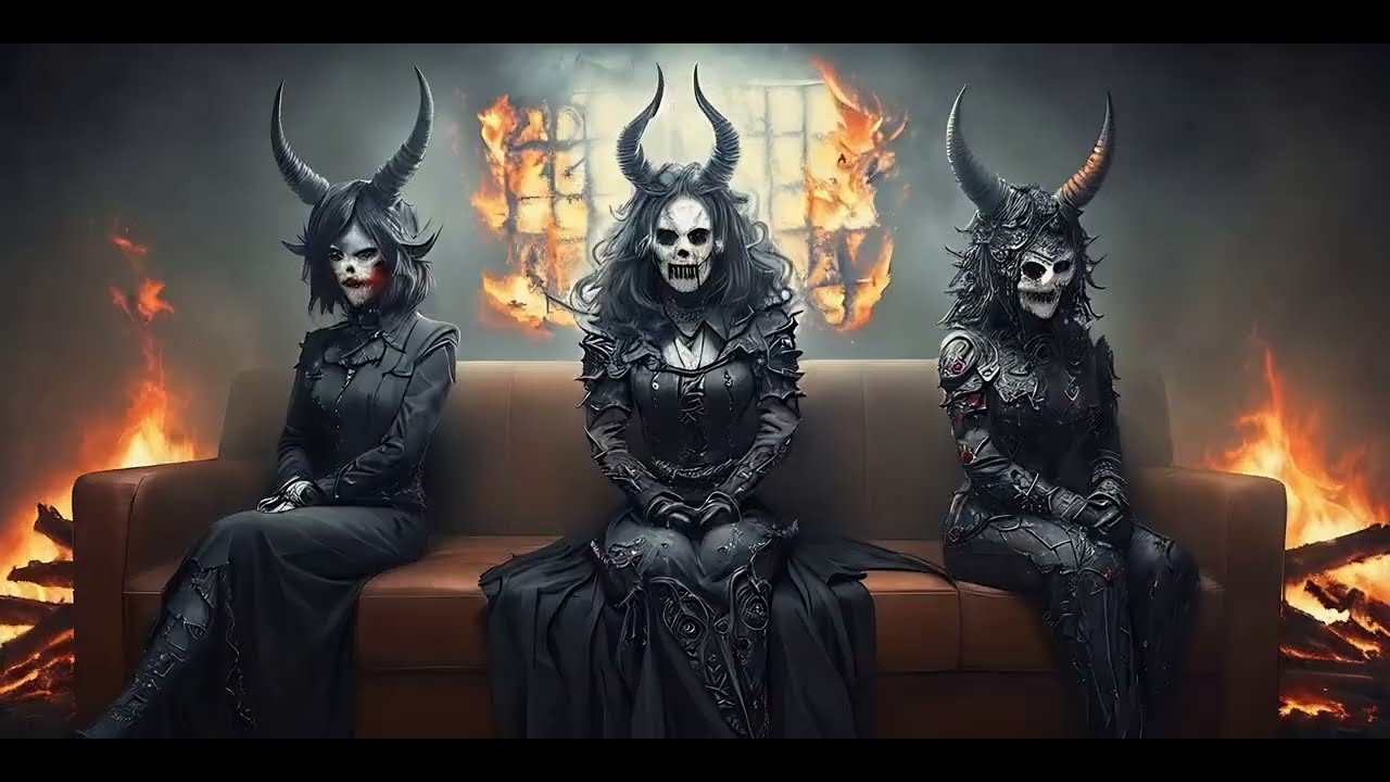 Angry female Lucifer AI Animation Video Short - The Hell is burning and ...