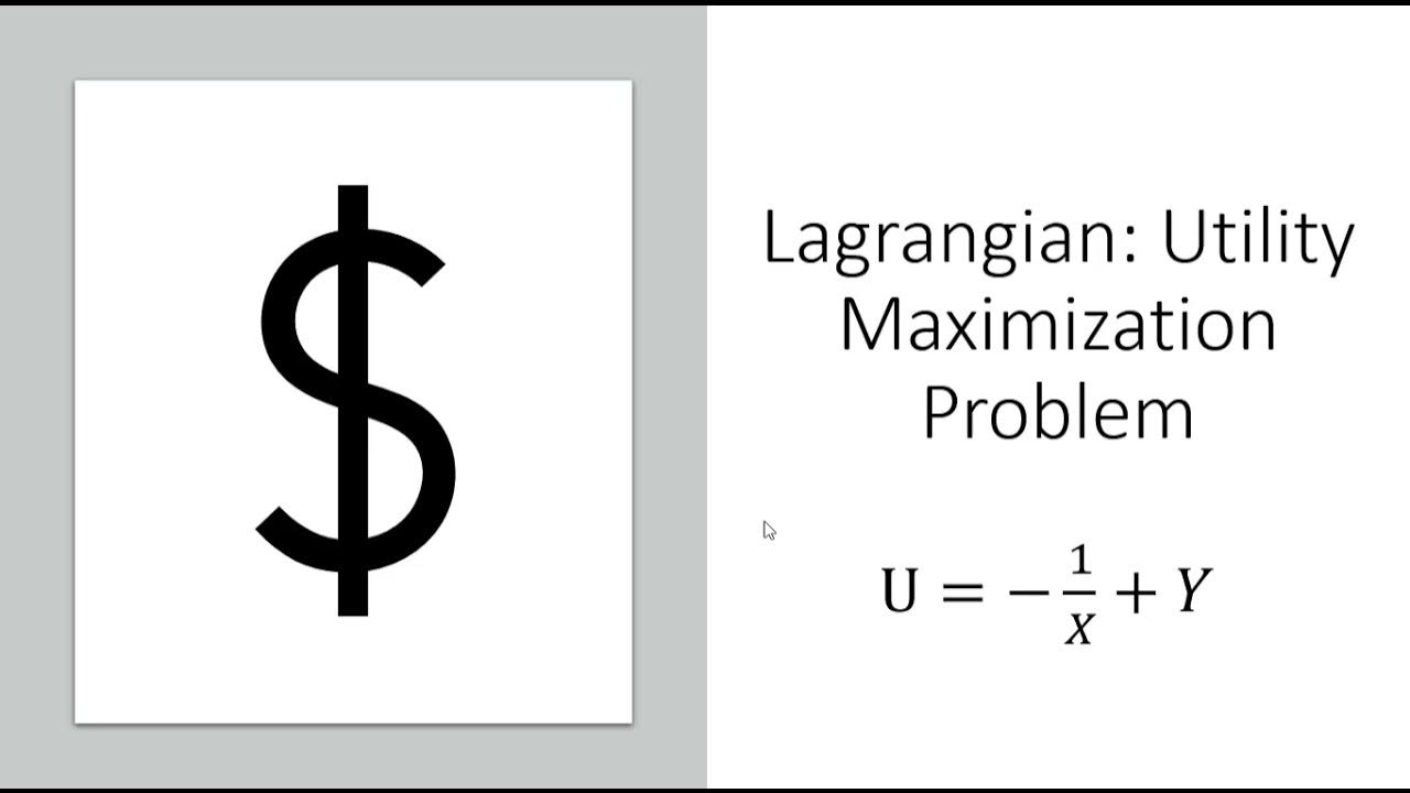 Utility Maximization with Lagrange Method - YouTube