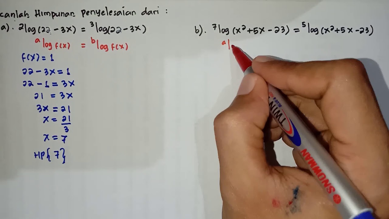 persamaan logaritma bentuk a log f(x) = b log f(x) - YouTube