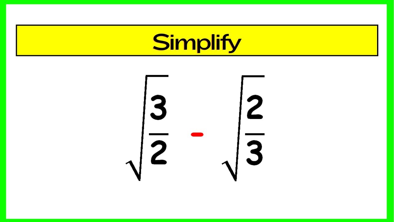 🔴Nice Square Root Algebra Simplification - YouTube