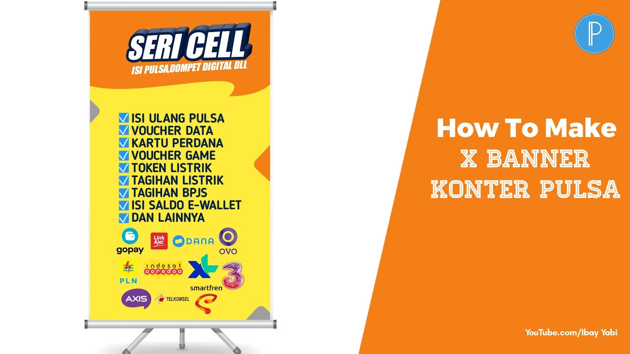 X Banner Konter Pulsa - PixelLab Tutorial - YouTube