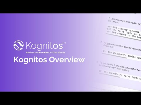 Kognitos Platform Overview - YouTube