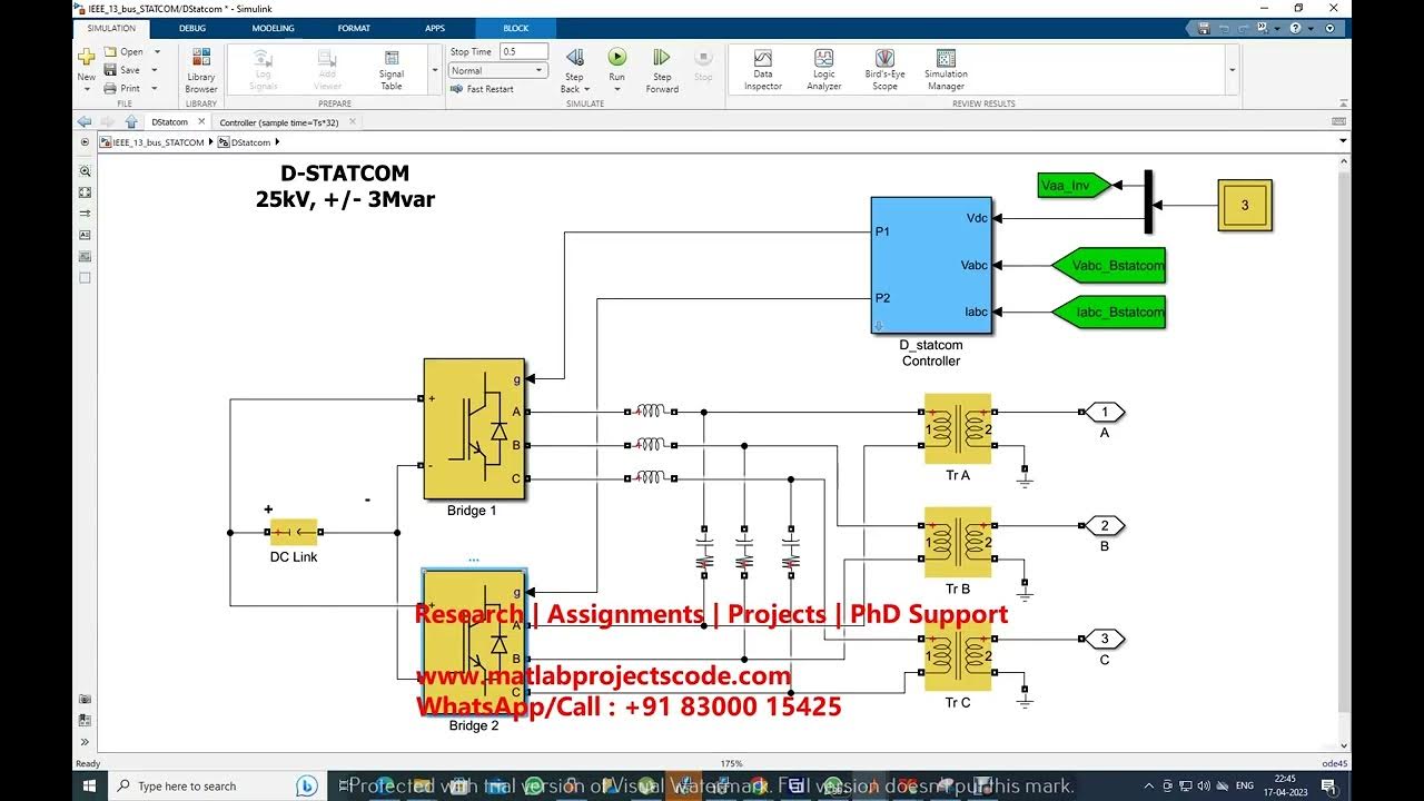 IEEE 13 bus distribution system with D STATCOM MATLAB Simulink | IEEE 13 Bus STATCOM - YouTube