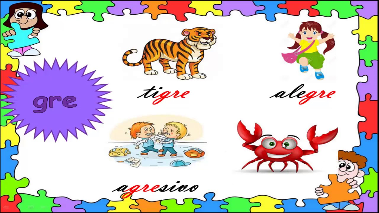 PALABRAS CON LAS SÍLABAS GRA, GRE, GRI, GRO, GRU - YouTube