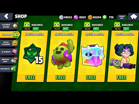 INSANE DUOLINGO FREE GIFTS!!🎁😱 BRAWL STARS NEW UPDATE🔥