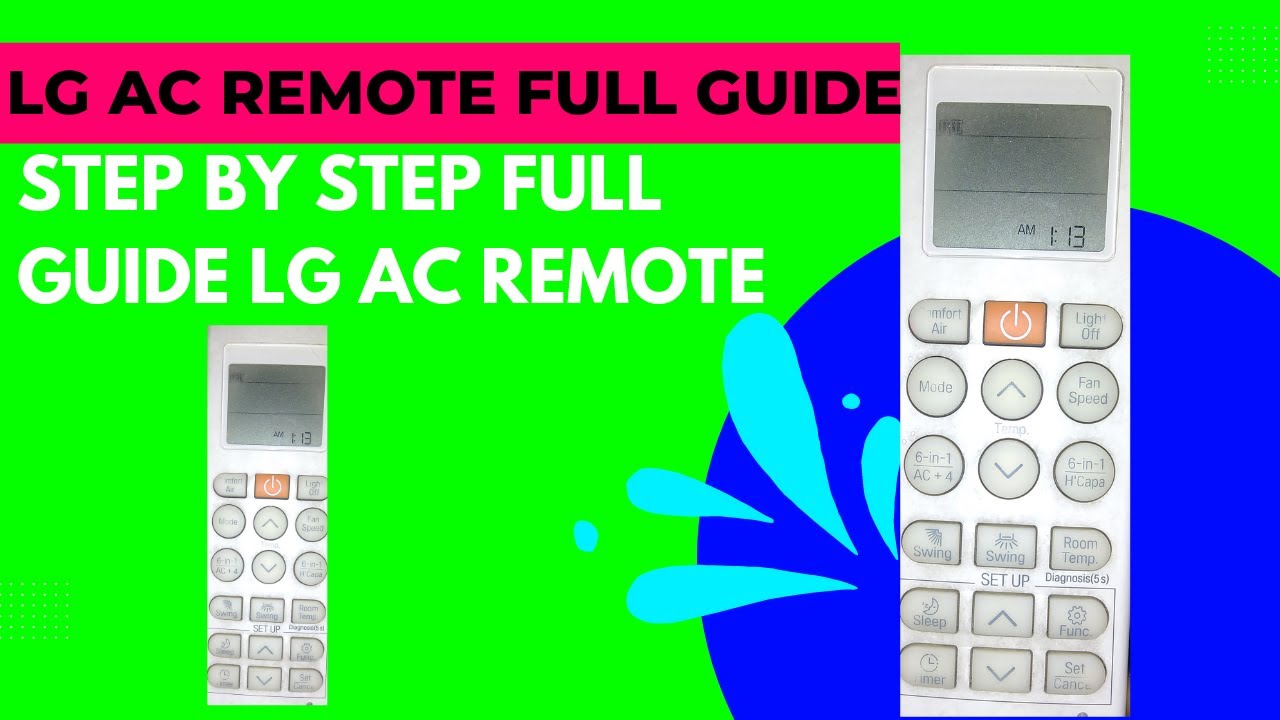 LG AC Remote Function | Lg Split AC Remote Full Guide 2024 | LG AC ...