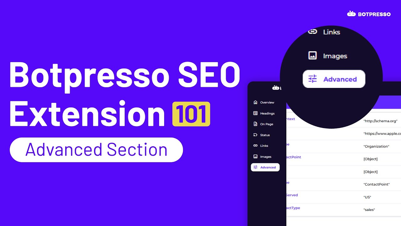 Botpresso SEO Extension - Advanced Section | Botpresso - YouTube