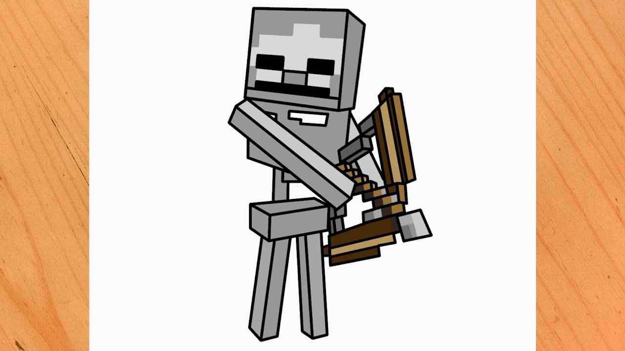 Como dibujar un esqueleto de Minecraft | Como desenhar o esqueleto ...