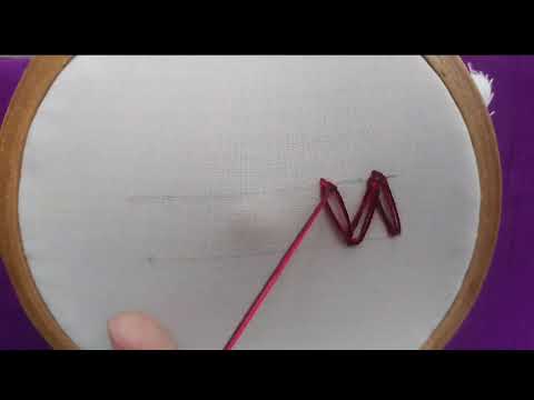 Zig Zag Chain Stitch Embroidery Design || How to do Zig Zag Stitch ...