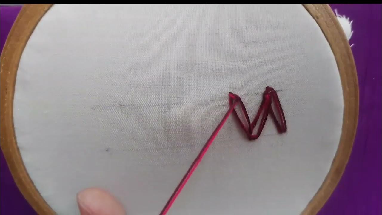 Zig Zag Chain Stitch Embroidery Design || How to do Zig Zag Stitch ...