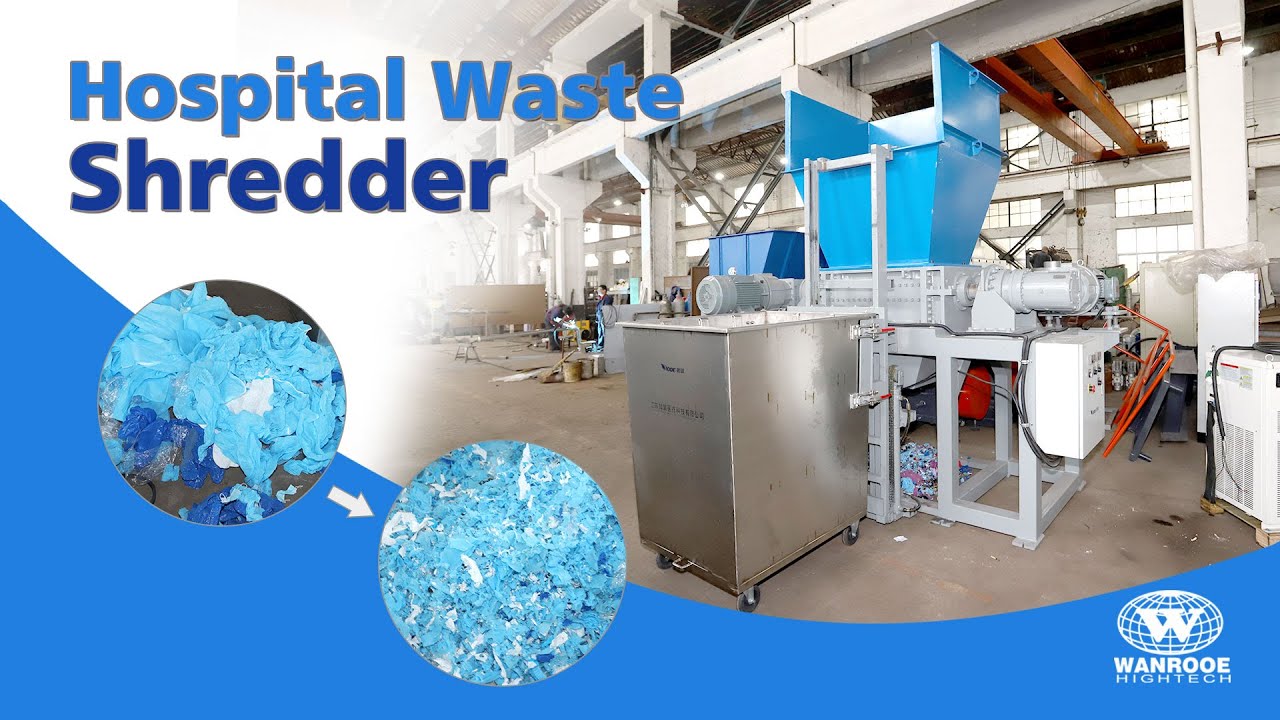 100-3000kg/h Waste Medical Waste Shredder Machine Biological Waste ...