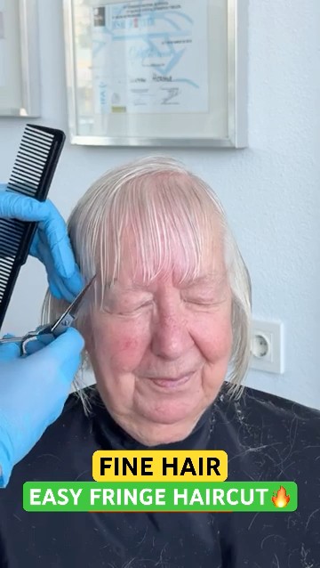 EASY FINE HAIR FRINGE HAIRCUT: Complete Tutorial Linked Below! 🔥🔥🔥 # ...