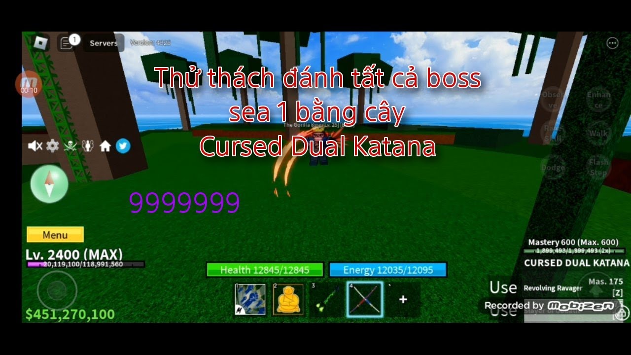 Thử thách đánh tất cả con boss sea 1 bằng cây Cursed Dual Katana ...