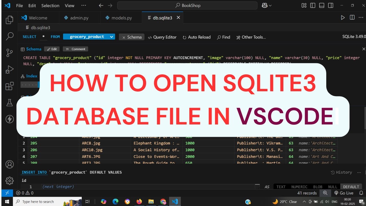How To Open Sqlite3 Database File in VSCode | Hindi - YouTube