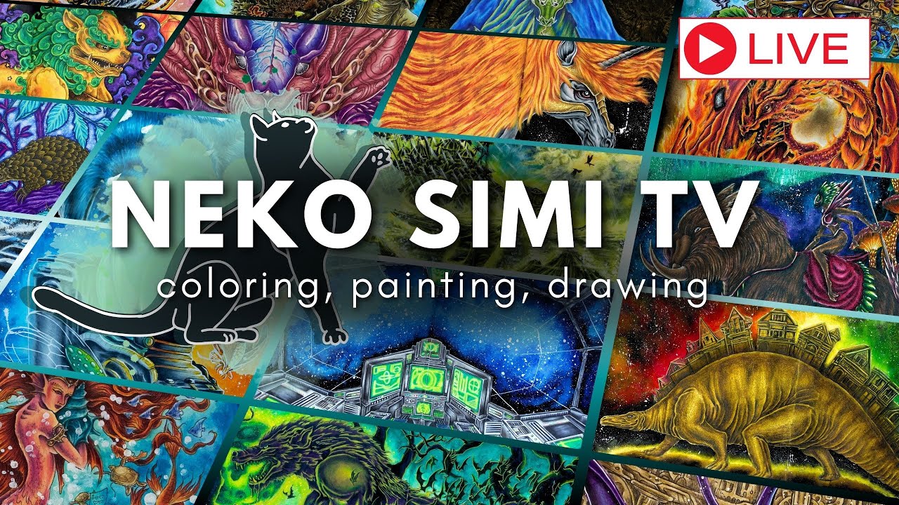 LIVE | Neko Simi TV - Coloring in coloring books - YouTube