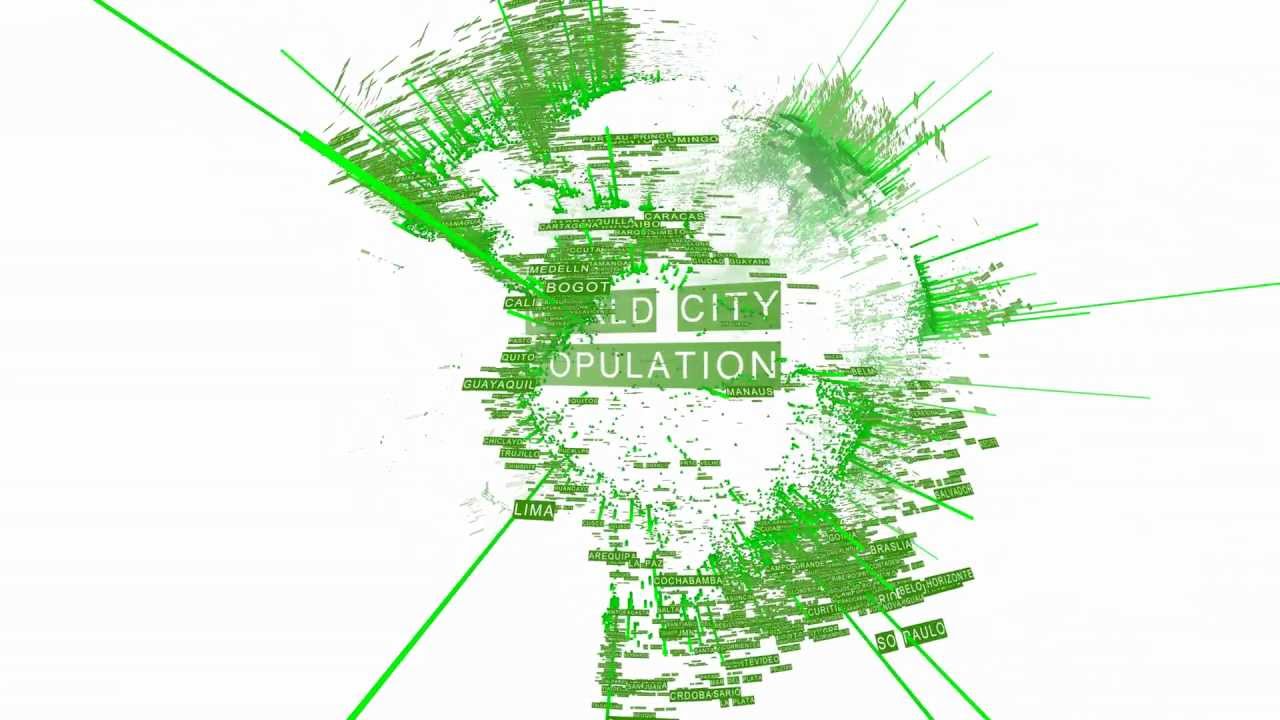 Earth city population with labels (4k resolution) - YouTube