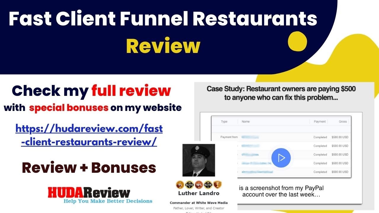 Fast Client Funnel Restaurants Review with Huge Bonuses for local ...