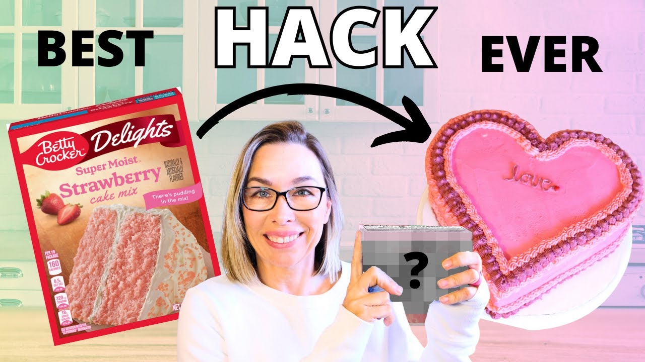 EASY! 🩷 HEART Cake from a CAKE MIX🩷 - YouTube
