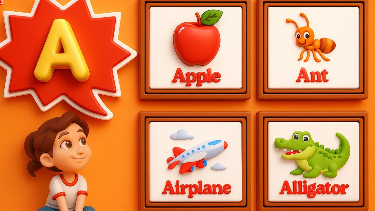 ABC Flashcards for Toddlers | A to Z letters for Preschoolers | A to Z ...