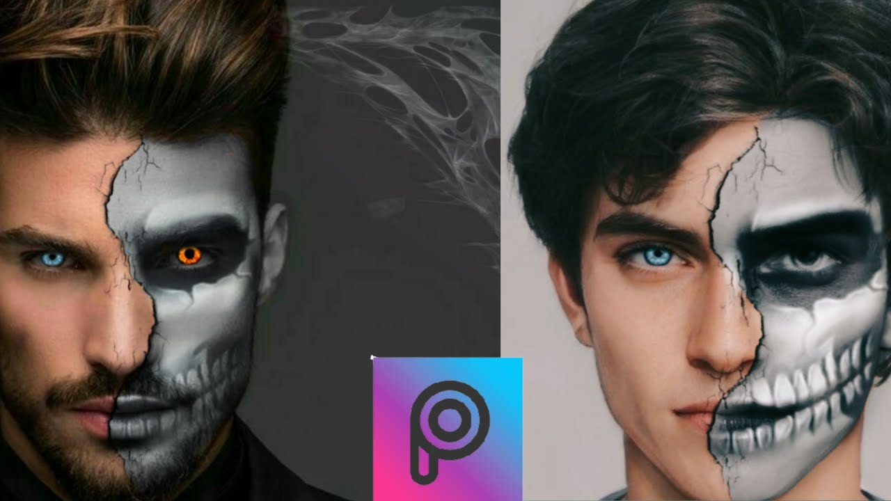 Skull Face | Scary editing || Mobile editing ideas || PicsArt Editing ...