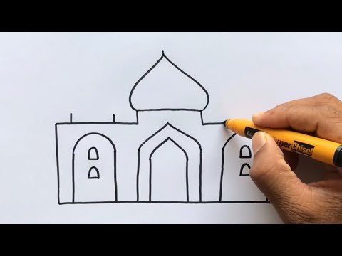 How to Draw a Taj Mahal Step by Step | Easy Drawing for Beginners