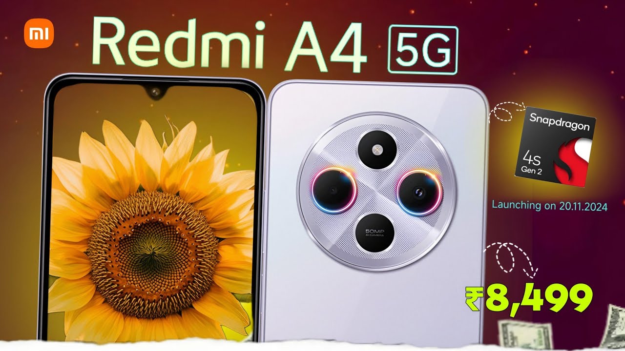 Redmi A4 5G 🔥|Powerfull Processor Sd 4SGen2|India Launch Confirm|Leaked ...