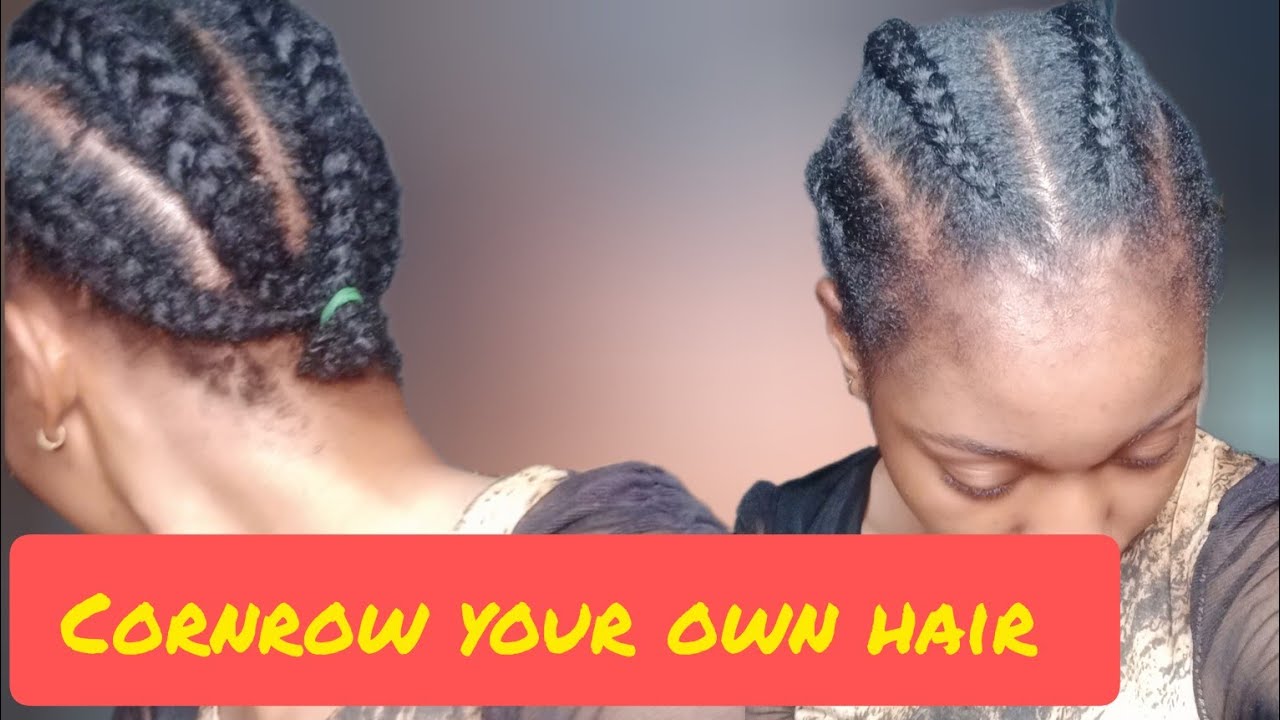 HOW TO PART AND CORNROW YOUR 4c NATURAL HAIR BY YOURSELF|| 4c HAIR ...