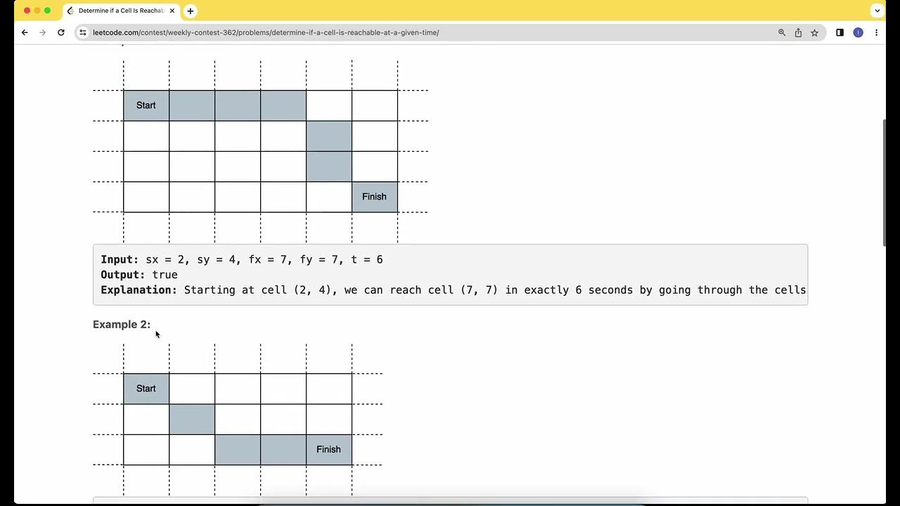 Leetcode 2849 Determine if a Cell Is Reachable at a Given Time - YouTube