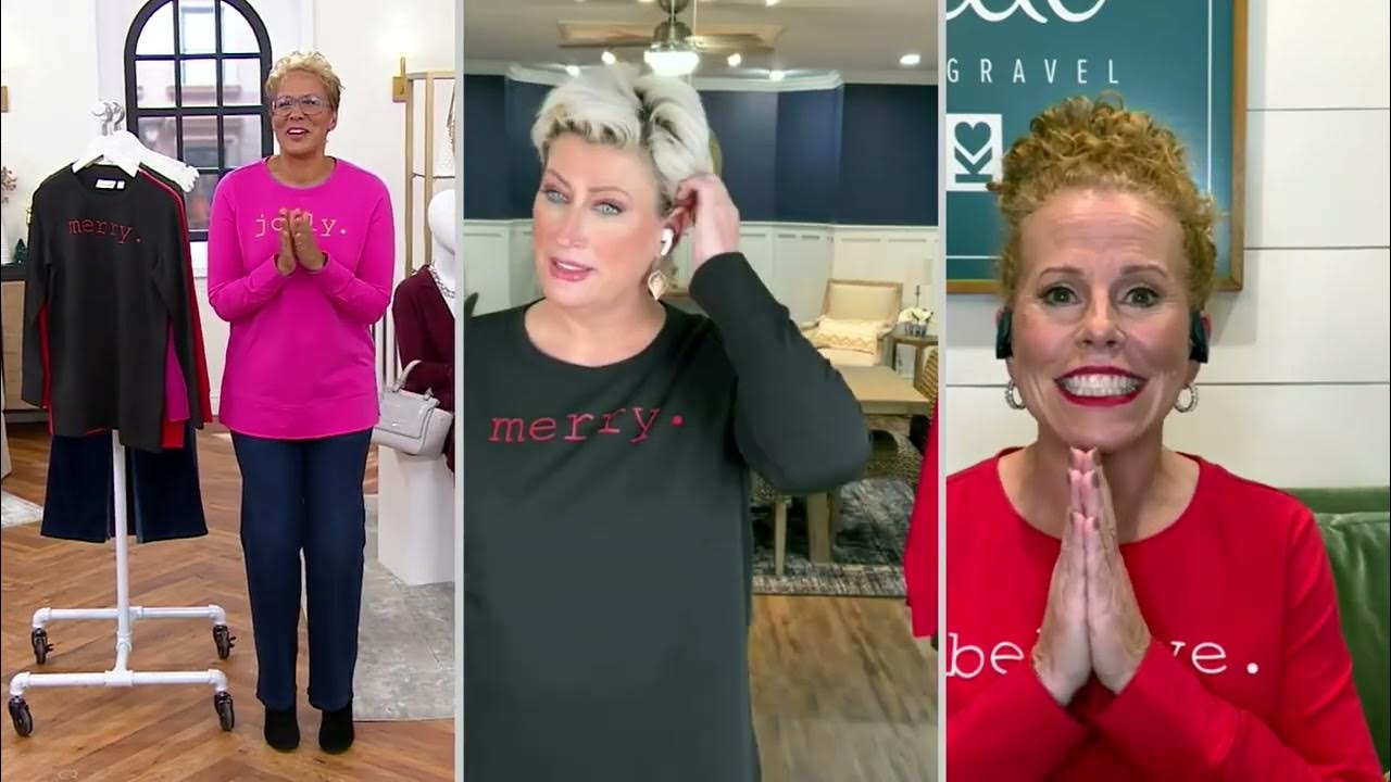 Jingle Belles by Kim Gravel Holiday Typewriter Sweatshirt on QVC - YouTube