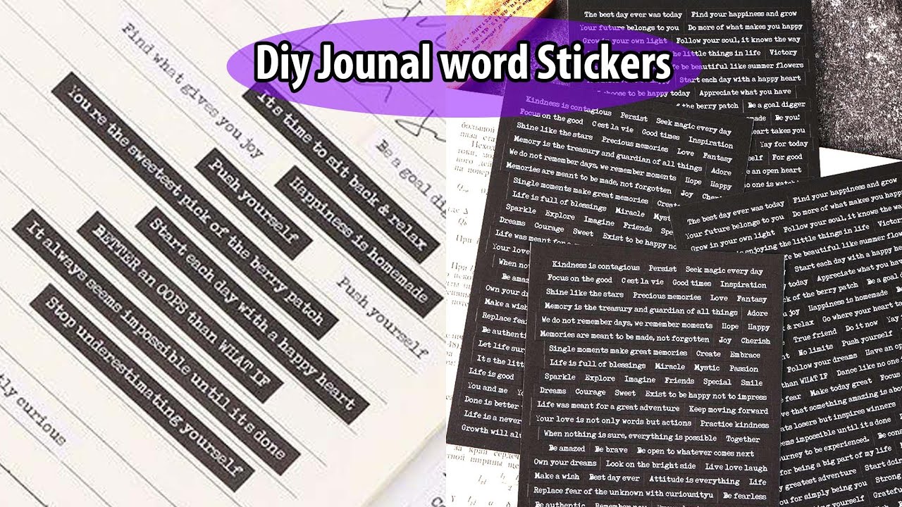 diy journal word stickers | journal phrase stickers |diy journal ...