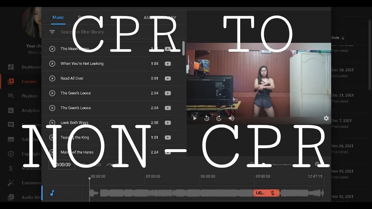 HOW TO REPLACE CPR MUSIC WITH NON-CPR IN YOUR VIDEO || YOUTUBE STUDIO ...