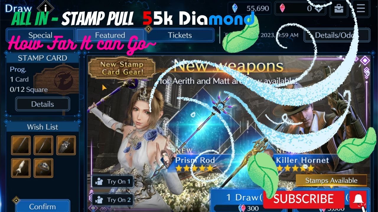 Final Fantasy 7 Ever Crisis - Aerith & Matt Stamp Use All Diamond (55K ...