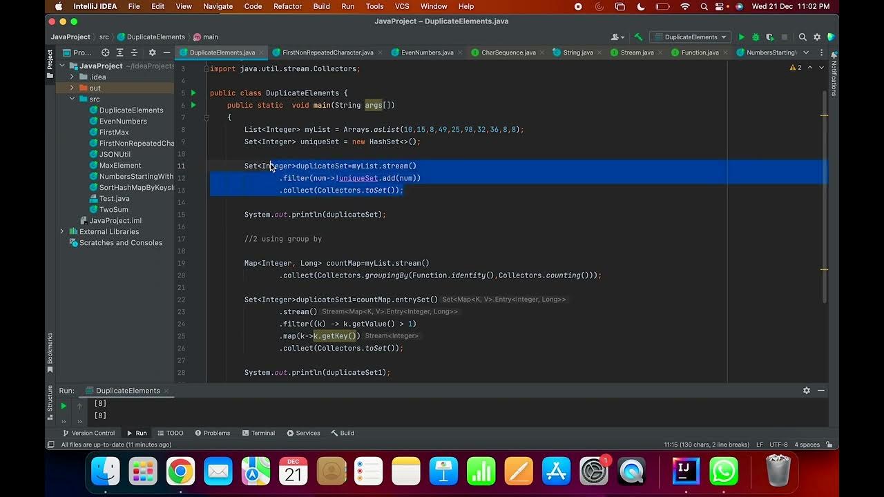 Finding Duplicate Elements using Java8 - YouTube